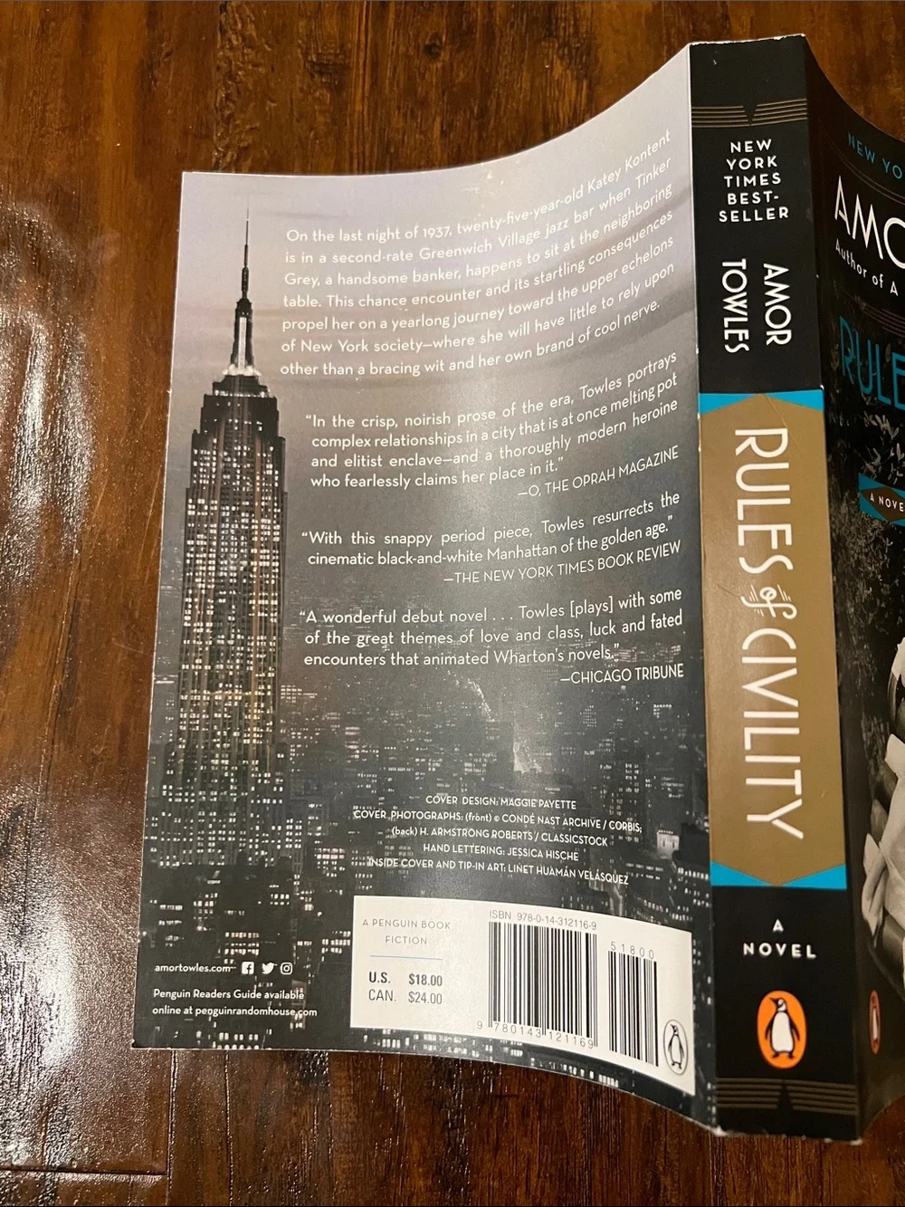 Original Penguin | Other | Rules Of Civility A Novel By Amir Towles ...